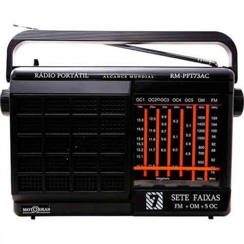 Rádio Portátil Motobras FM/AM/OC 7 Faixas - RM-PFT73/AC | Ponto