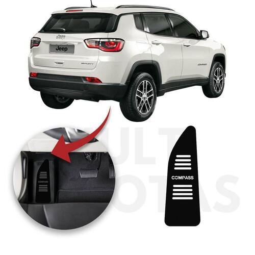 Descanso De Pé Jeep Compass 2017 A 2022 Aço Escovado Preto | Ponto