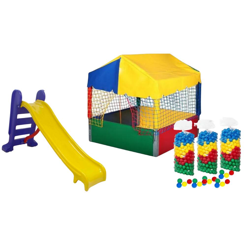 Escorregador Médio Infantil + Piscina de Bolinha 1,00m | Ponto
