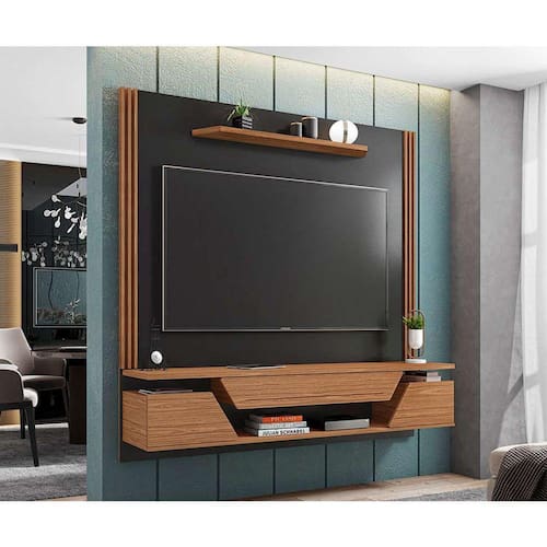 painel para tv até 60 polegadas valley preto e noce 180 cm | Ponto