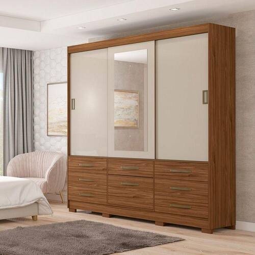 Guarda Roupa MDF 3 Portas de Correr Flex | Ponto