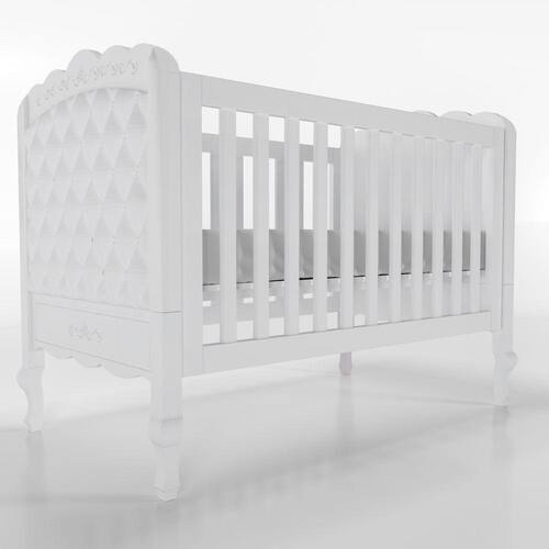 Berço Versailles Estofado Tim - Branco | Ponto