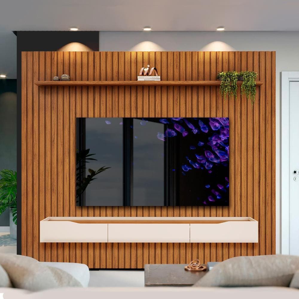 Rack Com Painel Ripado Para TV Até 75 | Ponto
