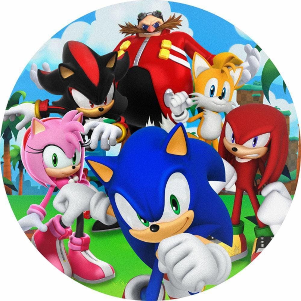 Painel Redondo 3D Sonic Tecido Sublimado | Ponto