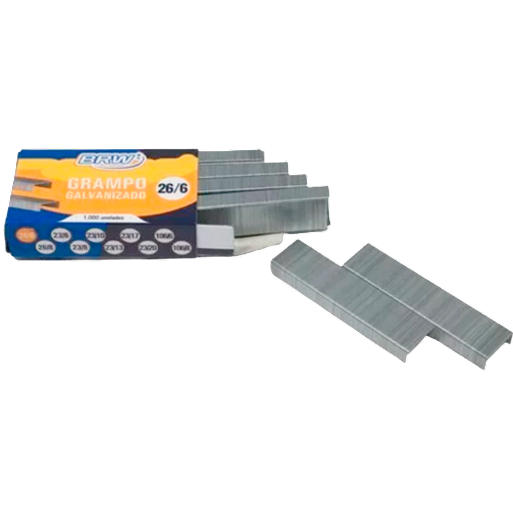 Grampo galvanizado 26/6 Caixa com 1000 unidades | Ponto
