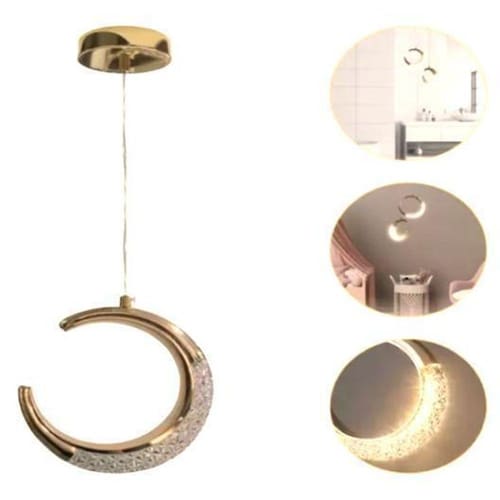 Pendente Luminaria Lua Minguante Cristal Led | Ponto