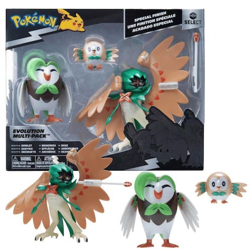Boneco Pokemon Rowlet Dartrix Evolução Multipack | Ponto