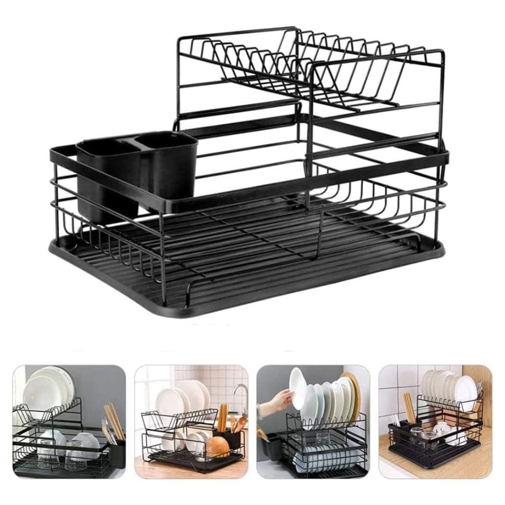 Escorredor de Louça Veneza 2 andares Preto duplo | Ponto