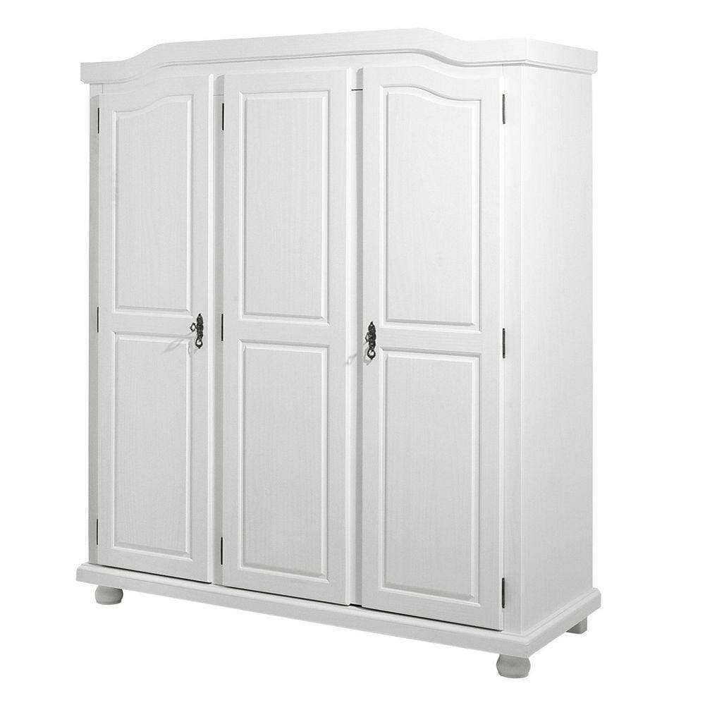 Guarda-Roupa Solteiro 3 Portas 4 Prateleiras Madeira Maciça | Ponto