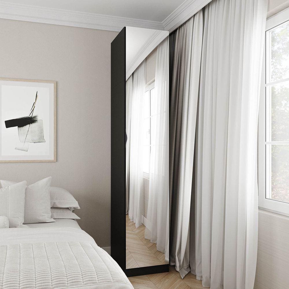 Guarda Roupa 1 Porta com Espelho 6 Prateleiras Hera | Ponto