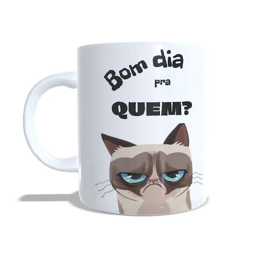 Caneca Xícara Porcelana Presente Meme Gato | Ponto