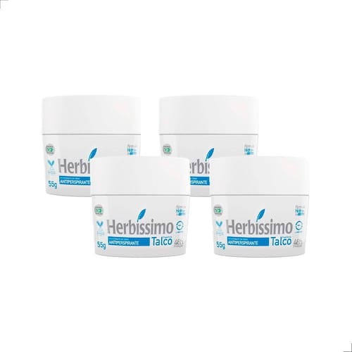 Kit 4 Creme Desodorante Antiperspirante Herbíssimo Talco | Ponto