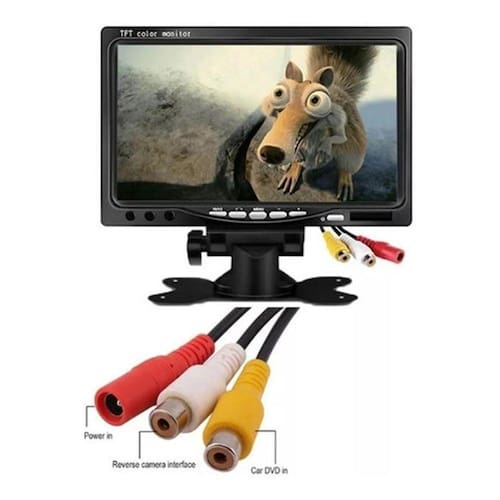 Monitor LCD 7 automotivo - Funções auxiliares NTSC/PAL | Ponto
