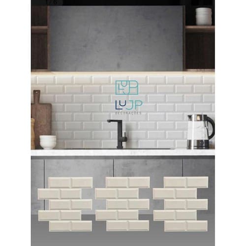 10 Placas 3D De Pvc Azulejos Tijolinho | Ponto