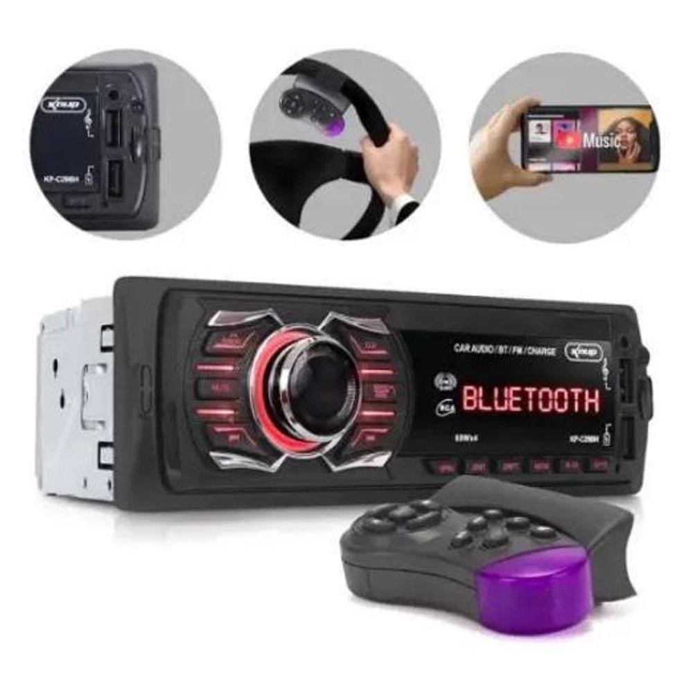 Auto Rádio Som Automotivo Knup Bluetooth | Ponto