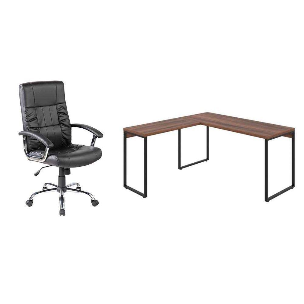 conjunto de mesa kuadra nogal 150 cm | Ponto conjunto de mesa kuadra nogal 150 cm | Ponto