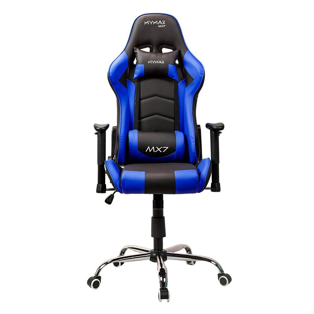 Cadeira Gamer MX7 Giratoria Preto/Azul - MYMAX | Ponto