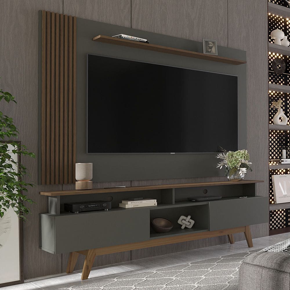 Rack com Painel Ripado para TV até 70 | Ponto