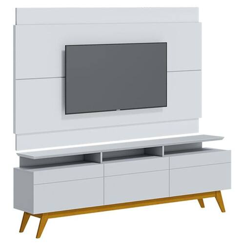 Rack Bancada 3 Gavetas com Nicho e Painel para Tv | Ponto