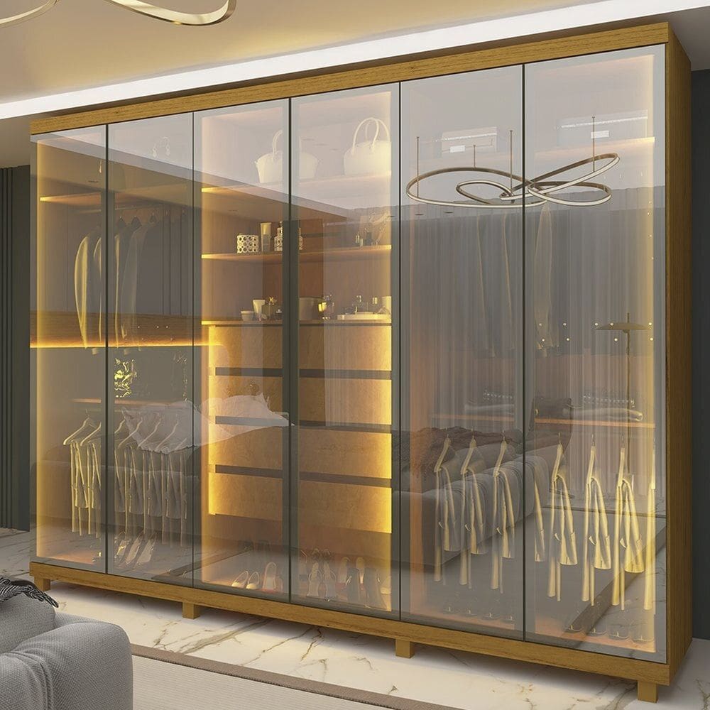 Guarda-roupas Casal 6 Portas com 6 Portas Reflecta com Pés | Ponto