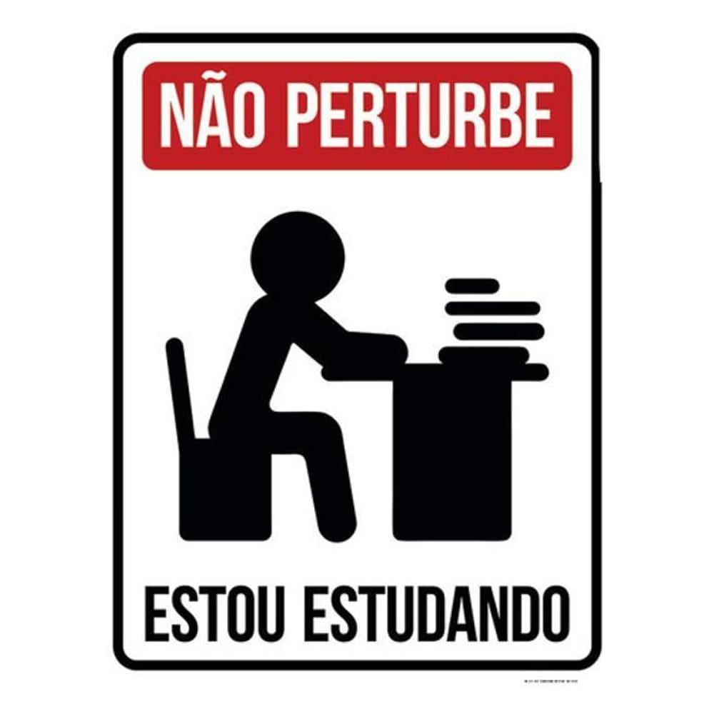Kit 3 Placas Não Perturbe Estou Estudando | Ponto