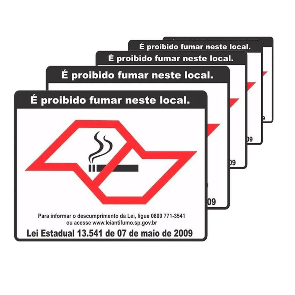 Kit Un 12 Placa Proibido Fumar | Ponto