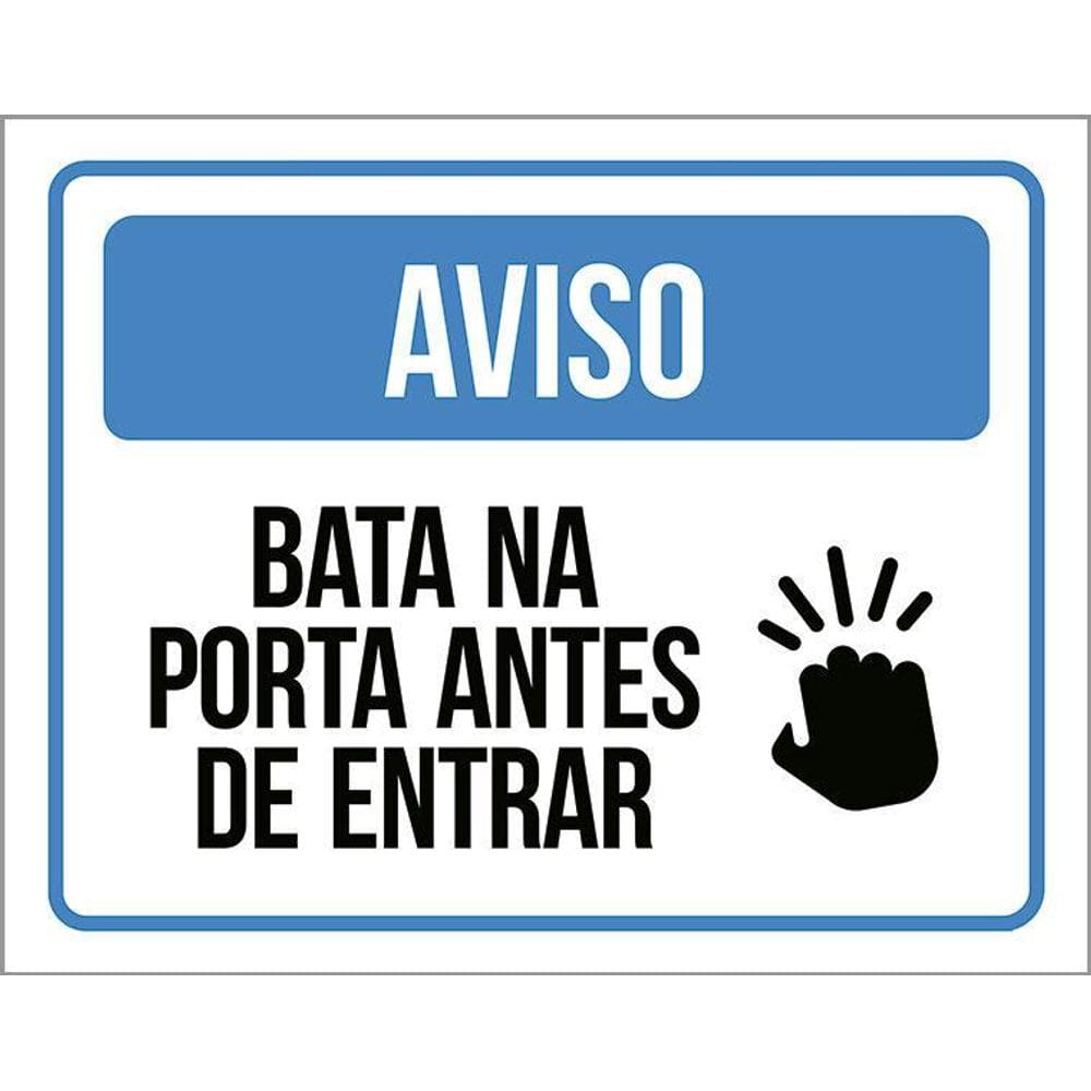 Placa Sinalização Aviso Bata Na Porta | Ponto