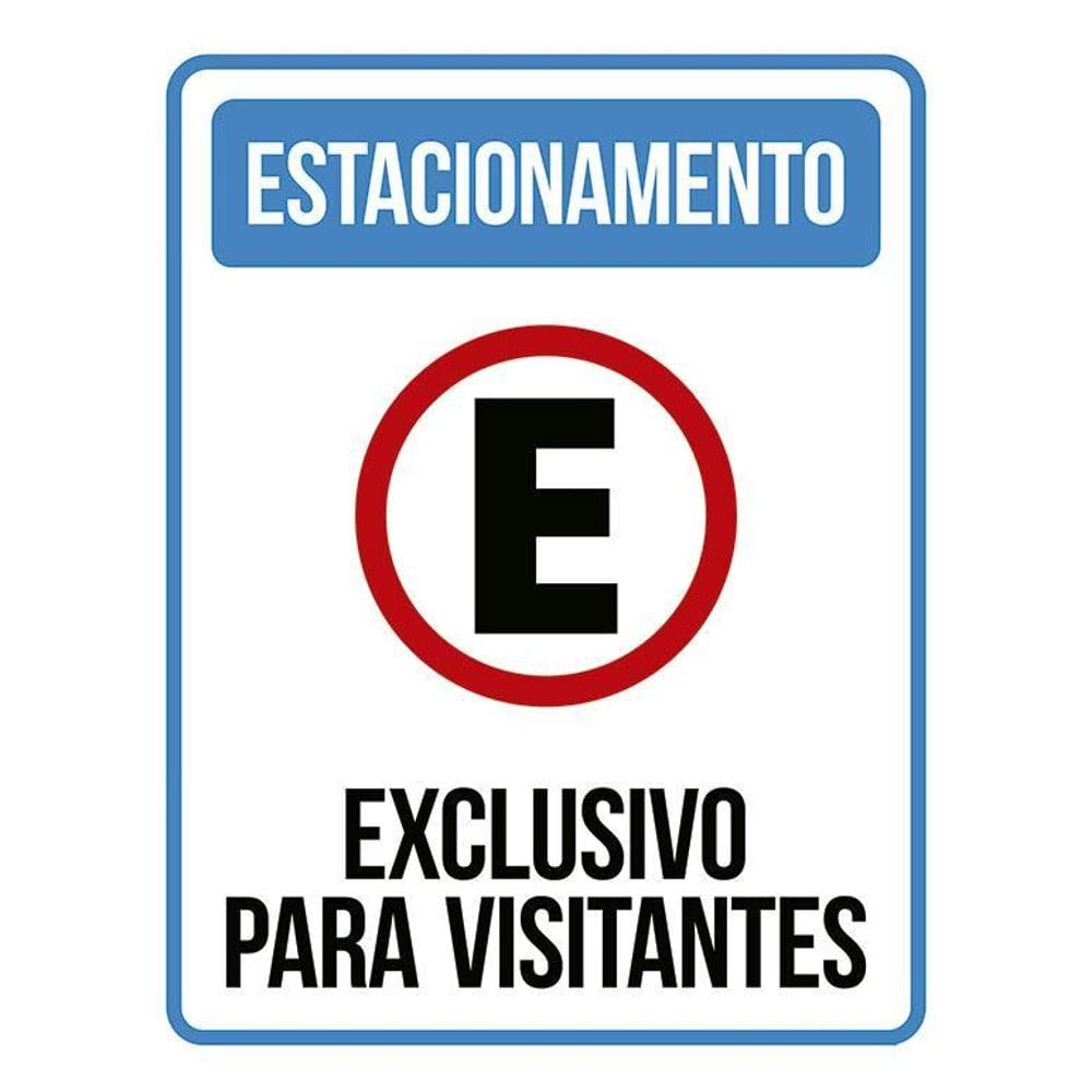 Placa Sinalização Estacionamento Exclusivo Visitantes 36X46 | Ponto