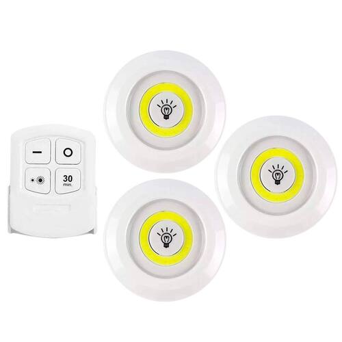Pack Luminárias Led 3 Spots Sem Fio Inclui | Ponto