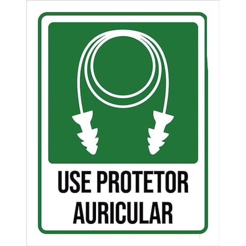 Placa Sinalização Use Protetor Auricular 36X46 | Ponto