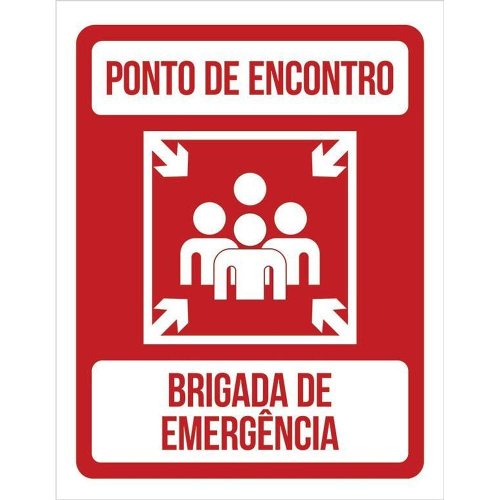 Placa De Sinalização - Ponto Encontro Brigada 36X46 | Ponto