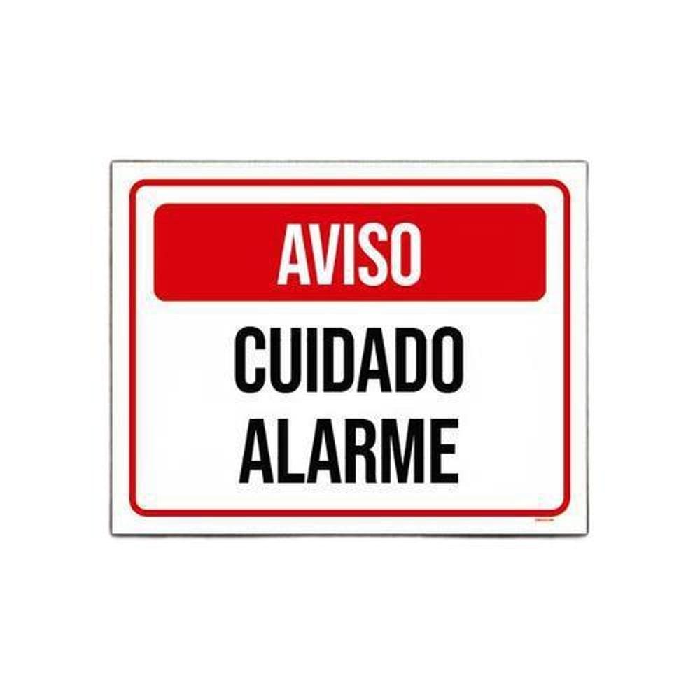 Placa Sinalização Identificação Aviso Cuidado Alarme | Ponto