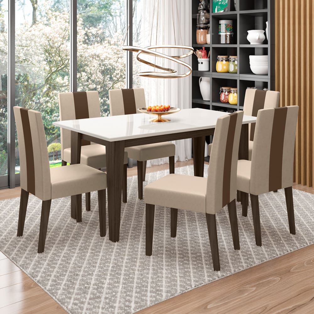 Mesa de Jantar Retangular Poliman Goya com Tampo | Ponto